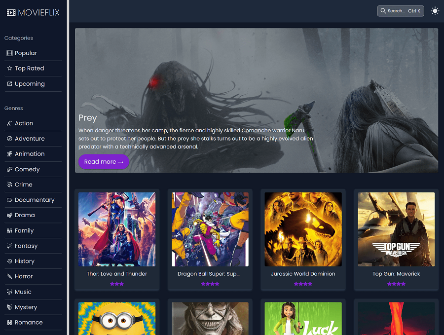 GitHub - devsayog/MovieFLix: MovieFlix - Collection of movies. Place where you can search and ...